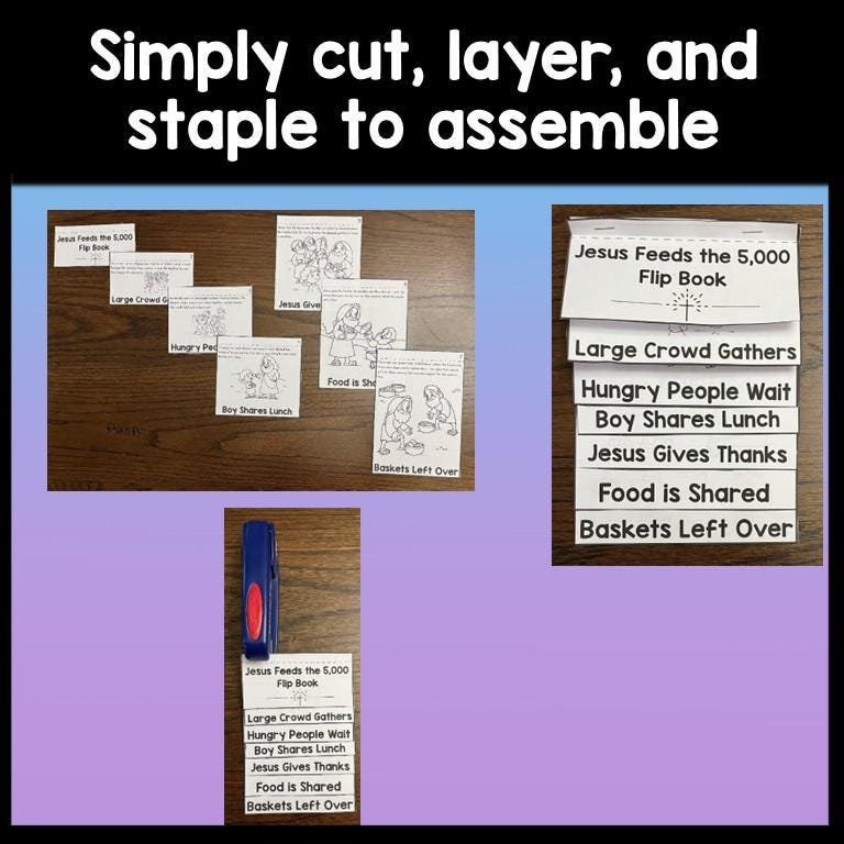 Jesus Feeds the 5,000 Sunday School Bible Craft Kids {easy Flipbook ...