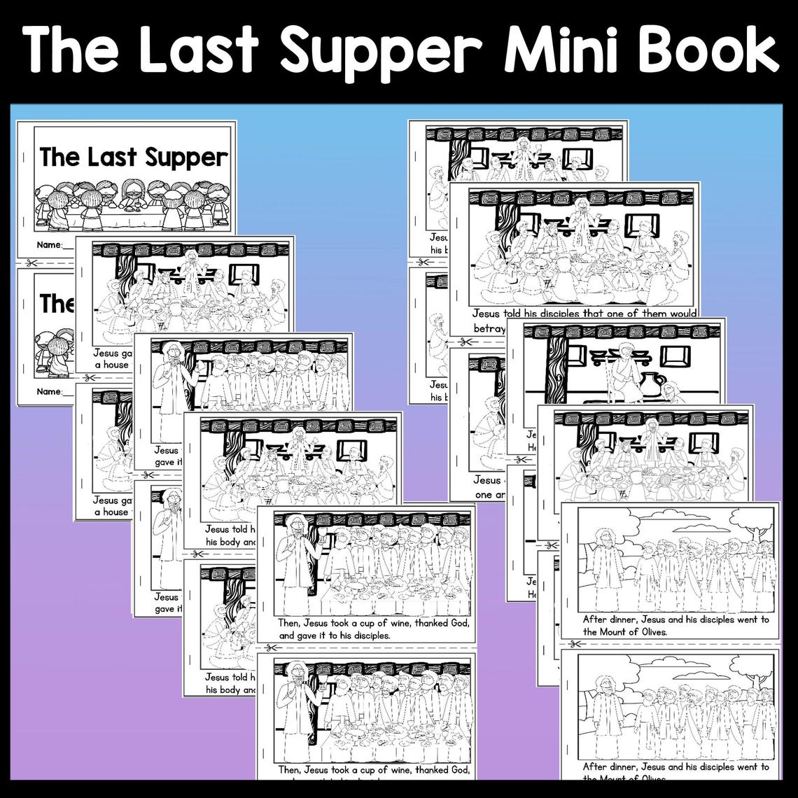 Jesus and the Last Supper Activities {craft, Coloring Page, Story Book ...