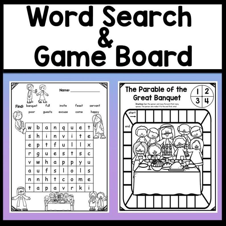The Parable of the Great Banquet Activities! {craft, Coloring Page ...