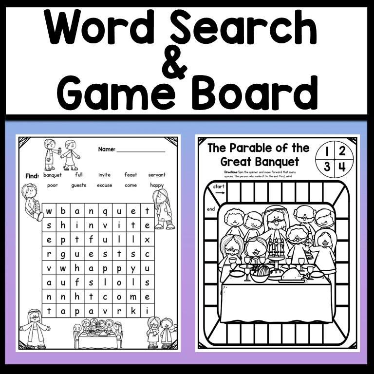 The Parable of the Great Banquet Activities! {craft, Coloring Page ...