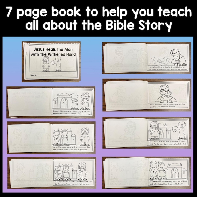 Jesus Heals the Man With the Withered Hand {5 Activities + Craft, Coloring Page, Story Book ...
