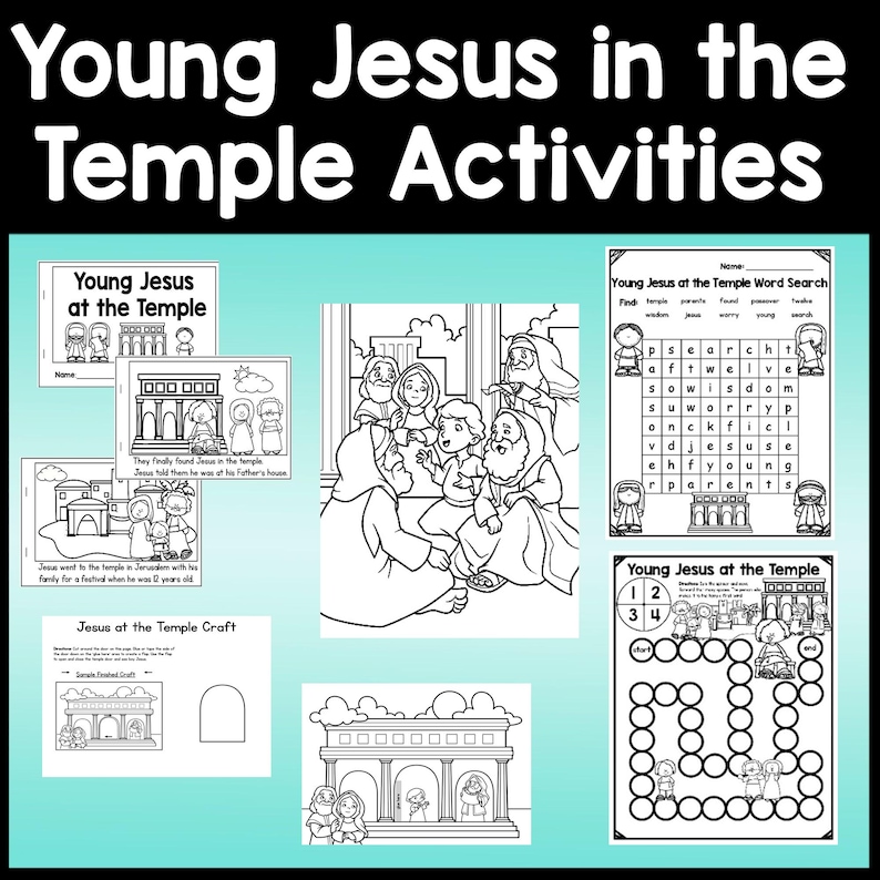 Young Jesus at the Temple Activities! {craft, Coloring Page, Story Book ...