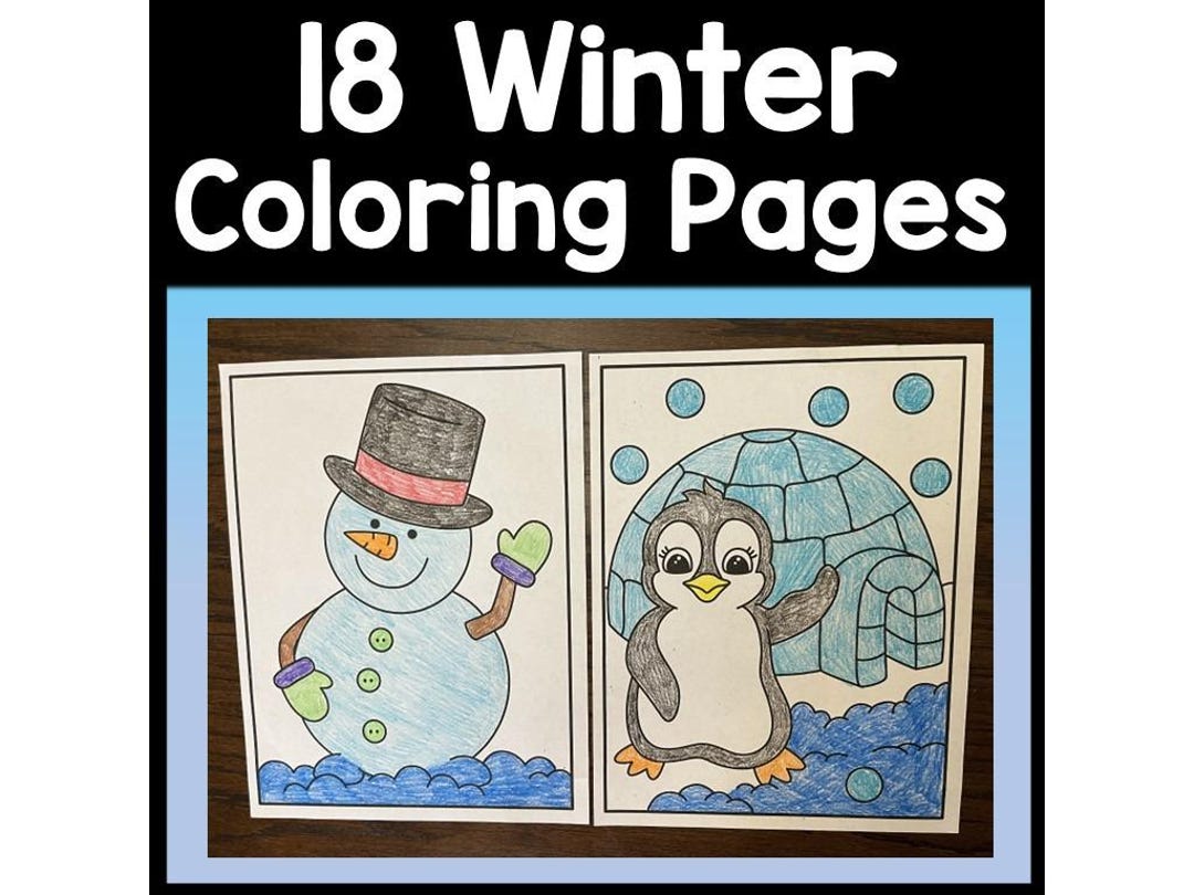 Winter Coloring Pages for Kids 18 Hand Drawn Sheets winter PDF ...