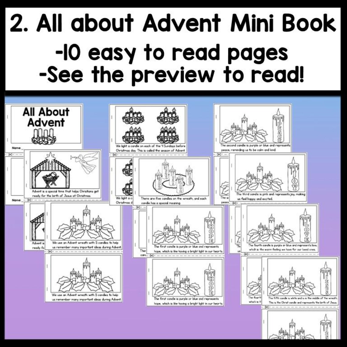 Advent Activities for Kids {word Search, Coloring Page, Book, Craft ...