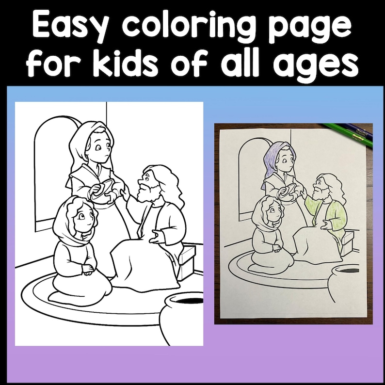 Mary and Martha With Jesus Activities {craft, Coloring Page!} Sunday ...