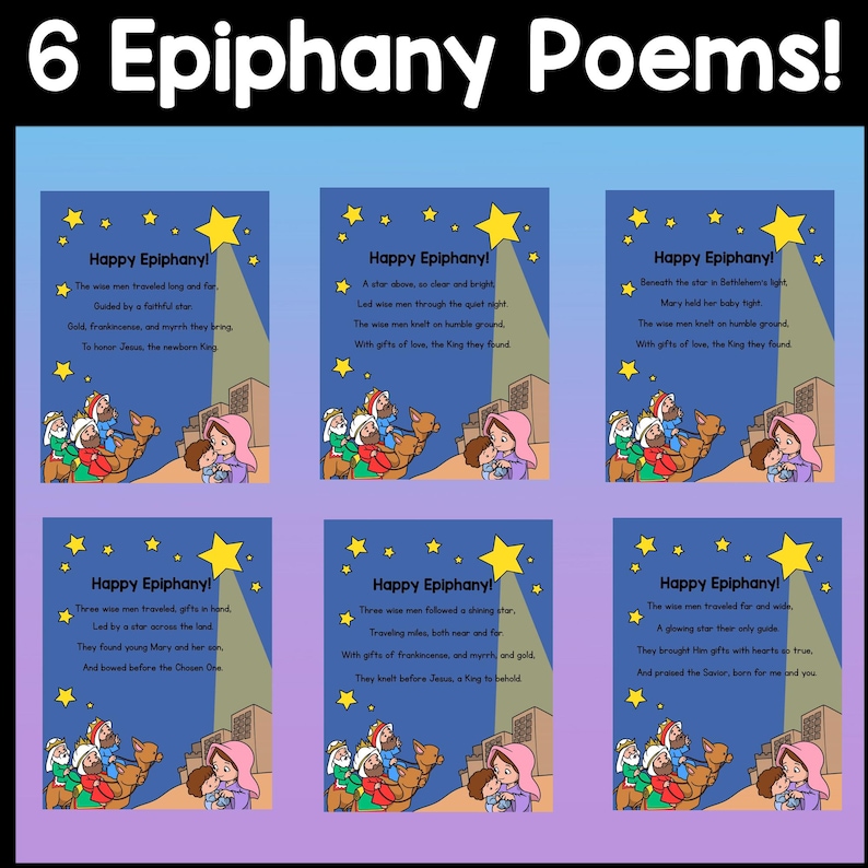 Epiphany Poems for Kids {6 Easy to Read Poems in Color and B/W ...