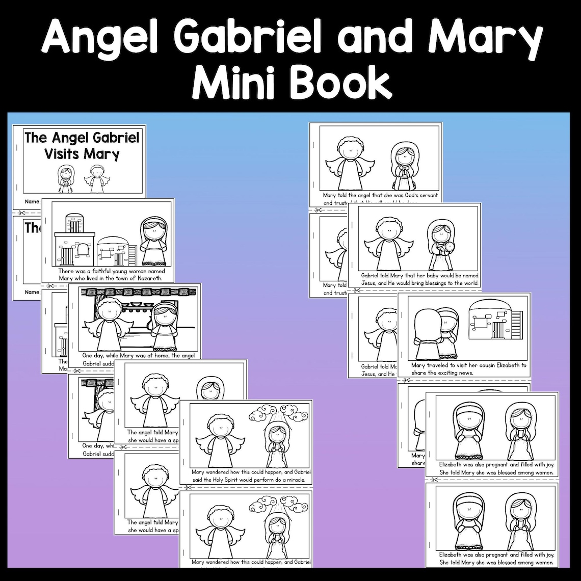 The Angel Gabriel Visits Mary Activities {craft, Coloring Page, Story ...