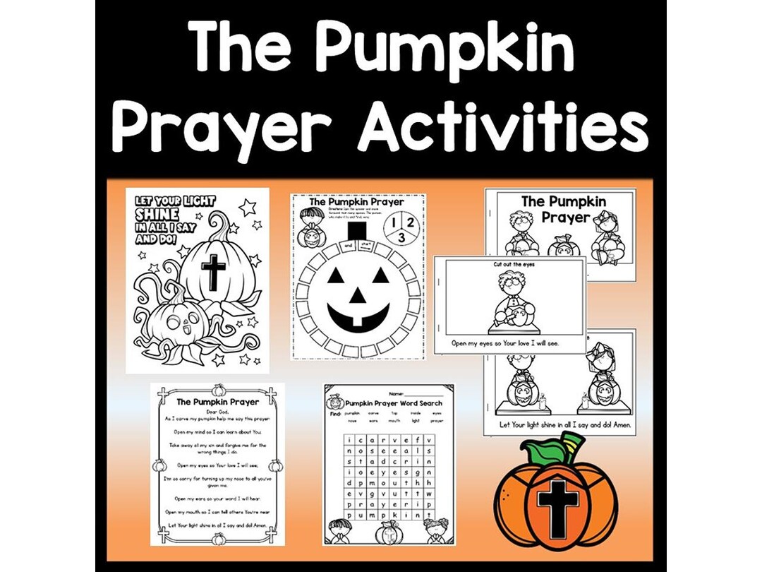 Pumpkin Prayer Activities for Kids| Christian Halloween Activity ...