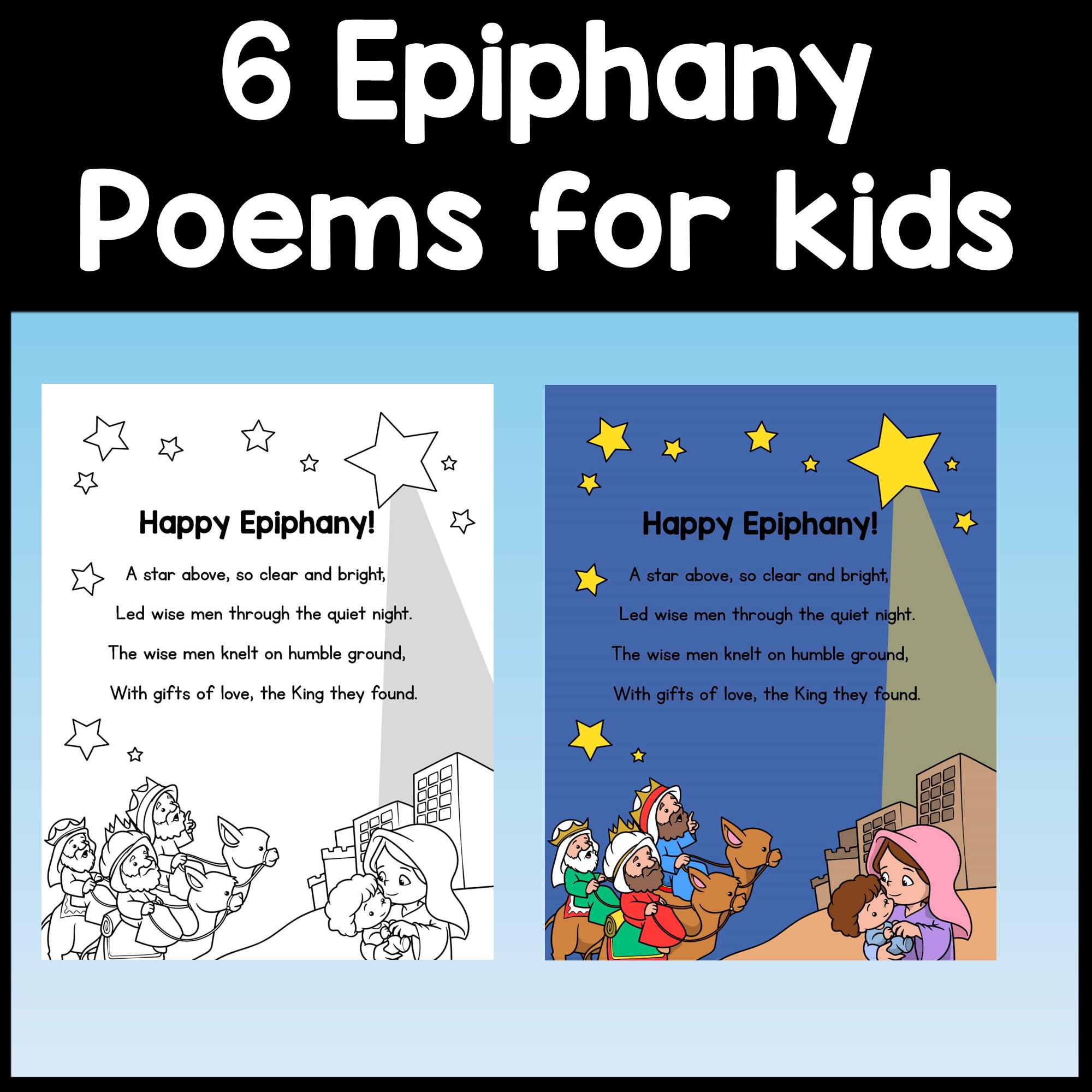 Epiphany Poems for Kids {6 Easy to Read Poems in Color and B/W ...
