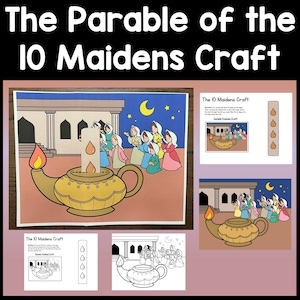 Parable of the 10 Maidens Craft {color and B/W} Sunday School Lesson ...
