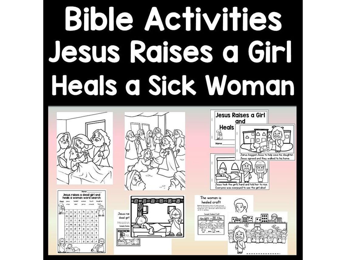 Jesus Raises Jairus' Daughter and Heals a Woman Activities {craft ...