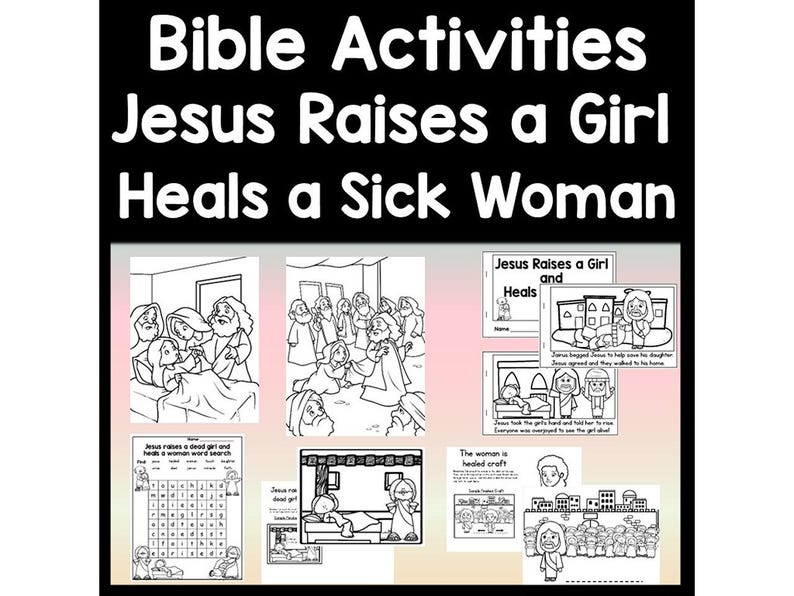 Jesus Raises Jairus' Daughter and Heals a Woman Activities craft ...