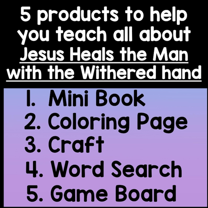 Jesus Heals the Man With the Withered Hand {5 Activities + Craft, Coloring Page, Story Book ...
