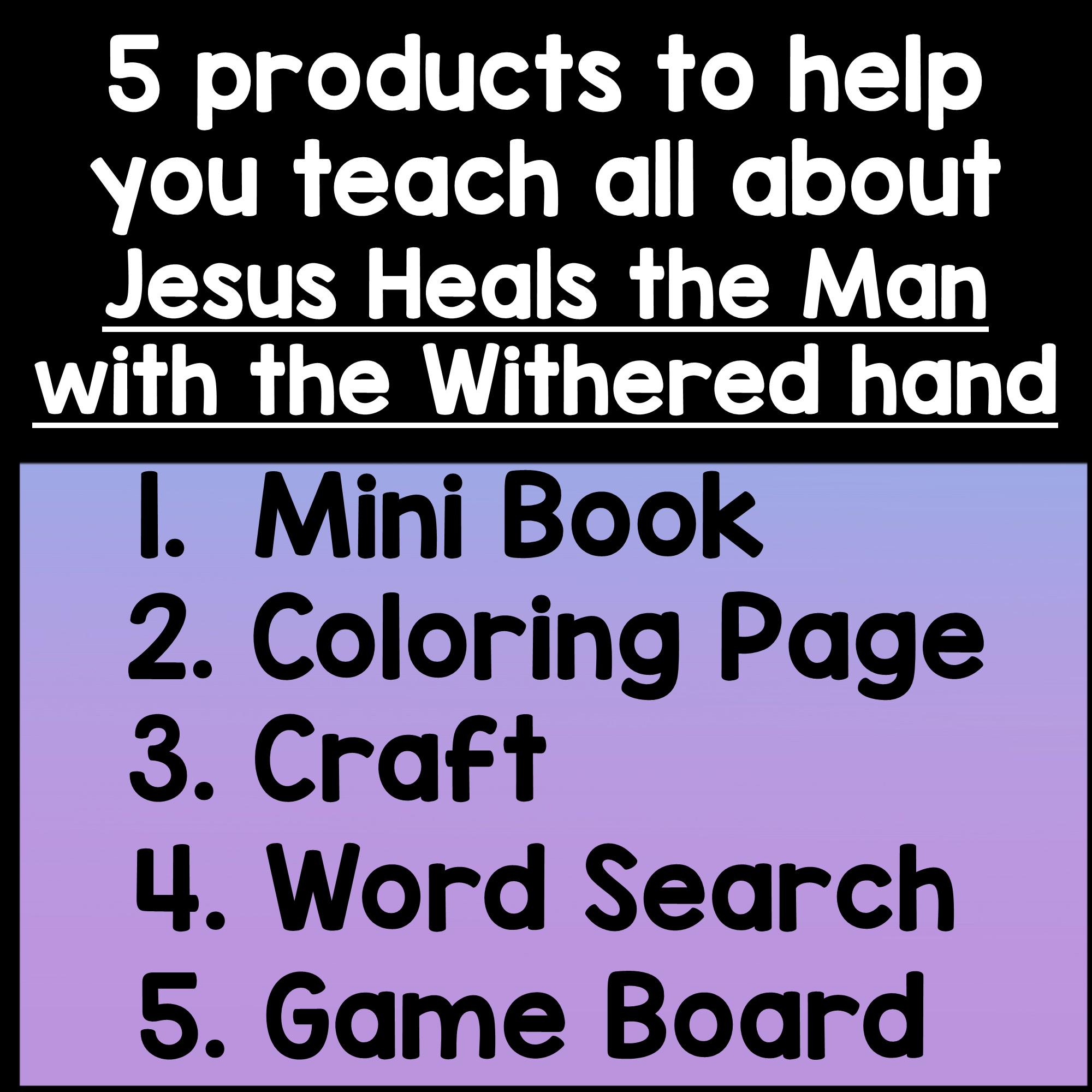 Jesus Heals the Man With the Withered Hand {5 Activities + Craft ...