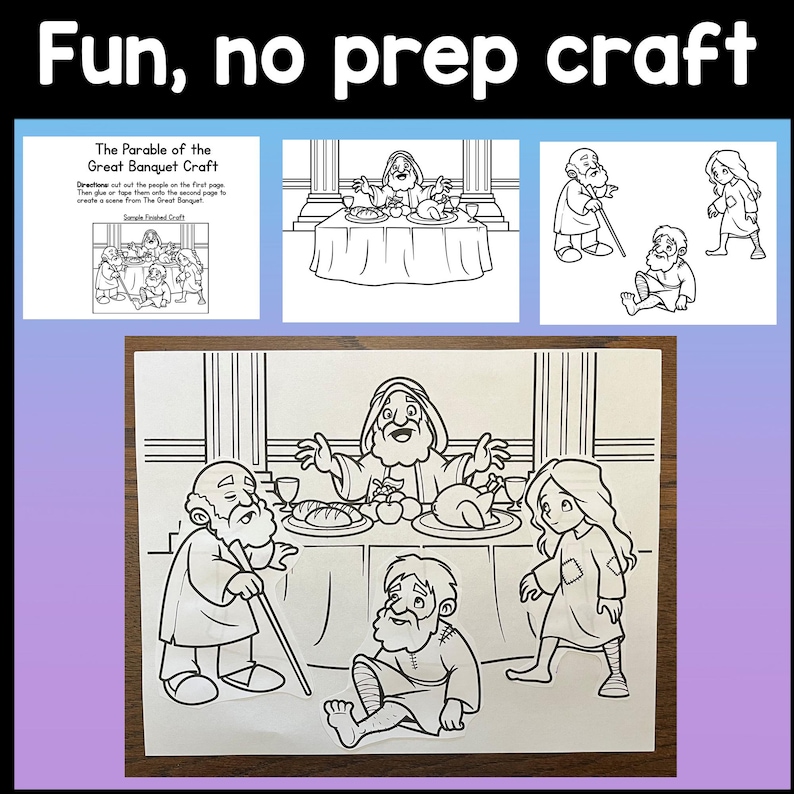 The Parable of the Great Banquet Activities {craft, Coloring Page ...