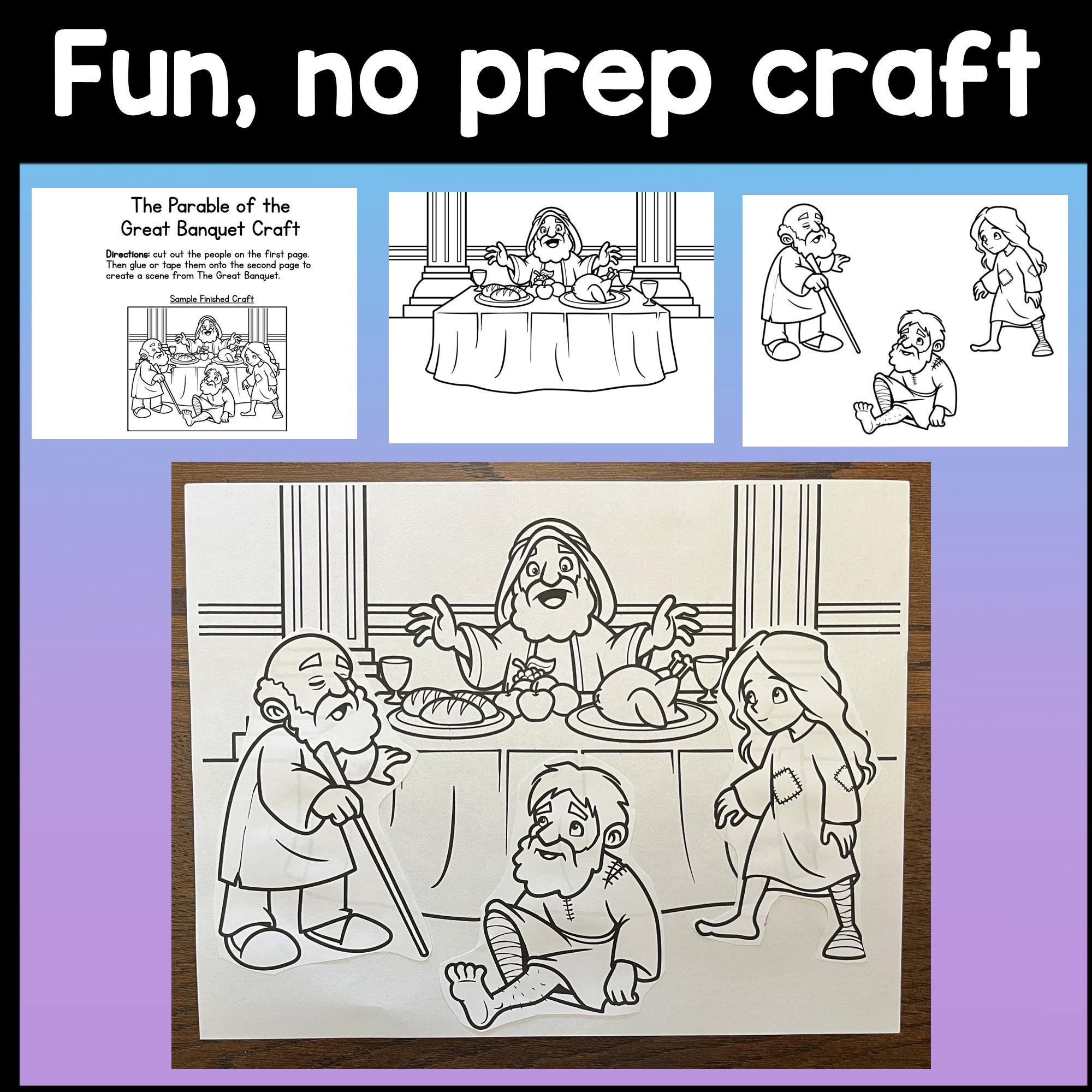 The Parable of the Great Banquet Activities {craft, Coloring Page ...