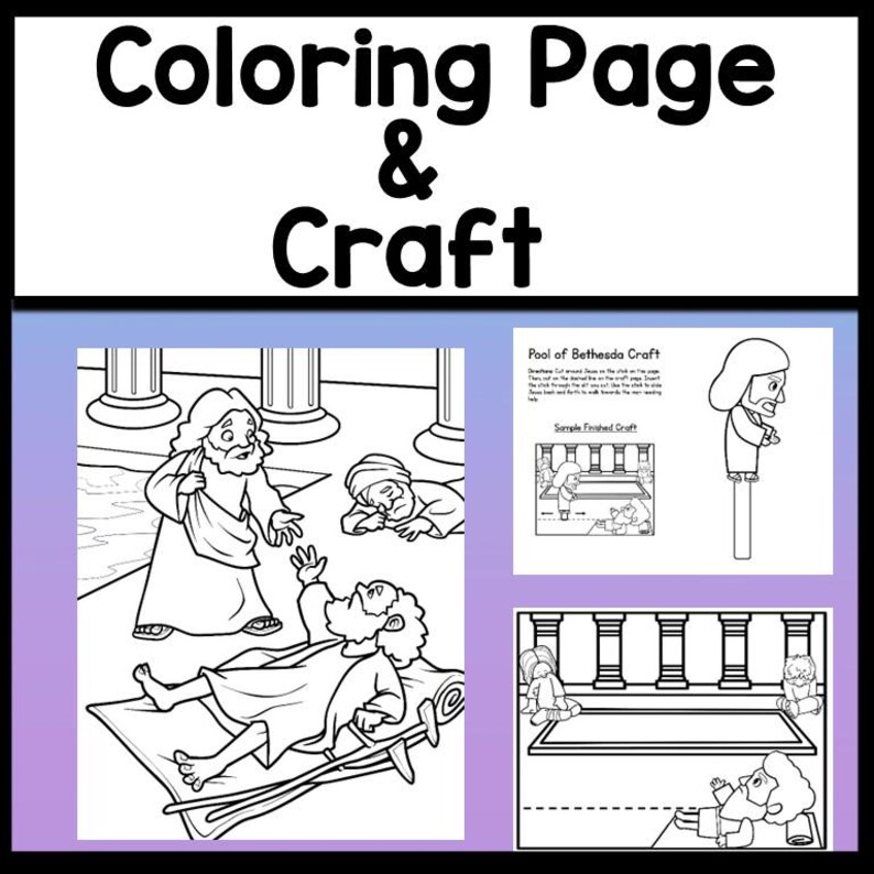 Jesus and the Pool of Bethesda Activities! {coloring Page, Craft, Story ...