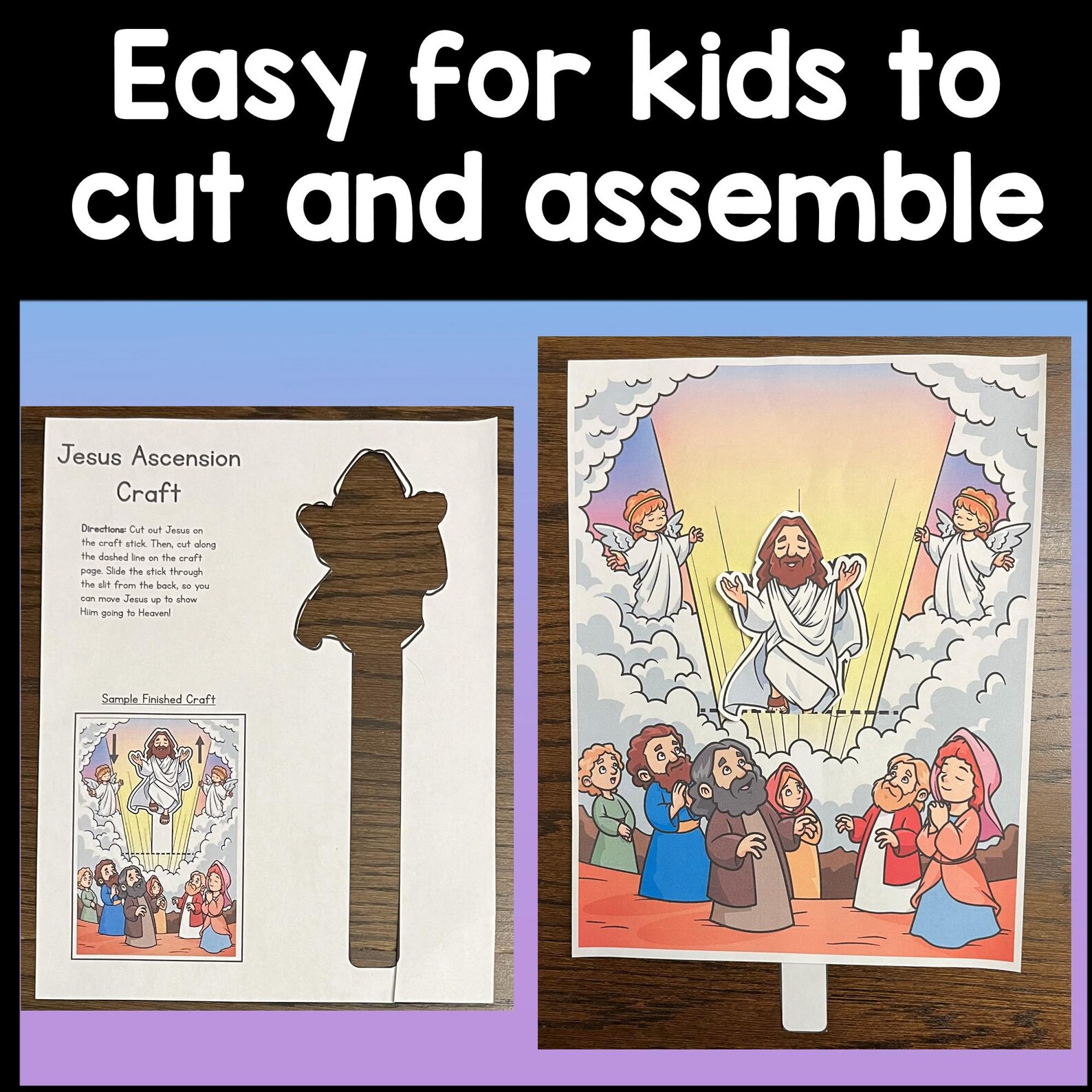 Jesus Ascension Craft for Kids | Easy Easter Craft | Jesus Ascending ...