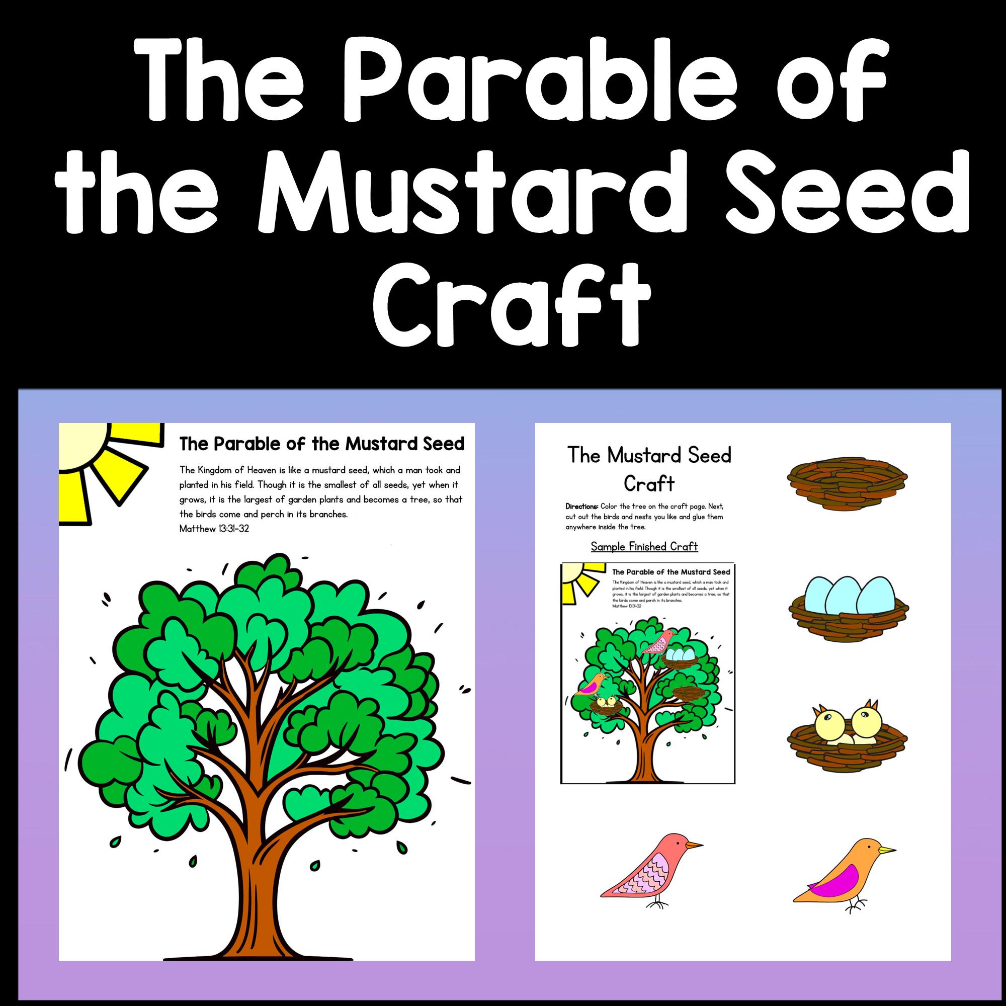 The Parable of the Mustard Seed Craft {color and B/W} Sunday School ...