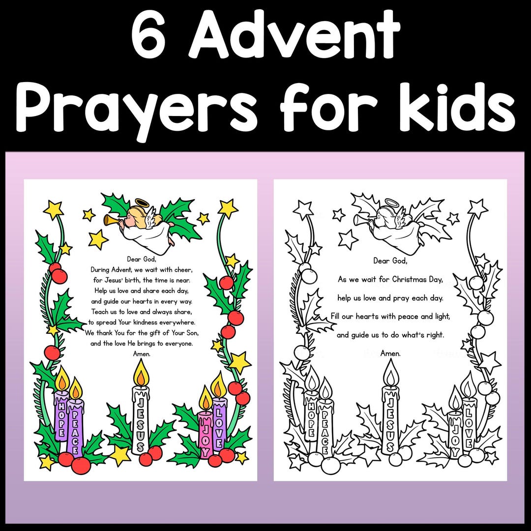 Advent Prayers for Kids {6 Easy to Read Poems in Color and Black and ...