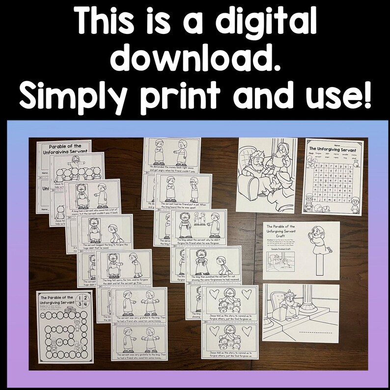 The Parable of the Unforgiving Servant {5 Activities!} Bible Story ...