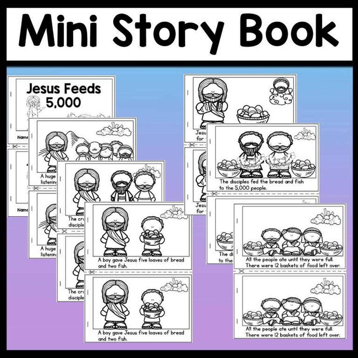 Jesus Feeds 5000 Activities {craft, Coloring Page, Storybook}| Miracles ...