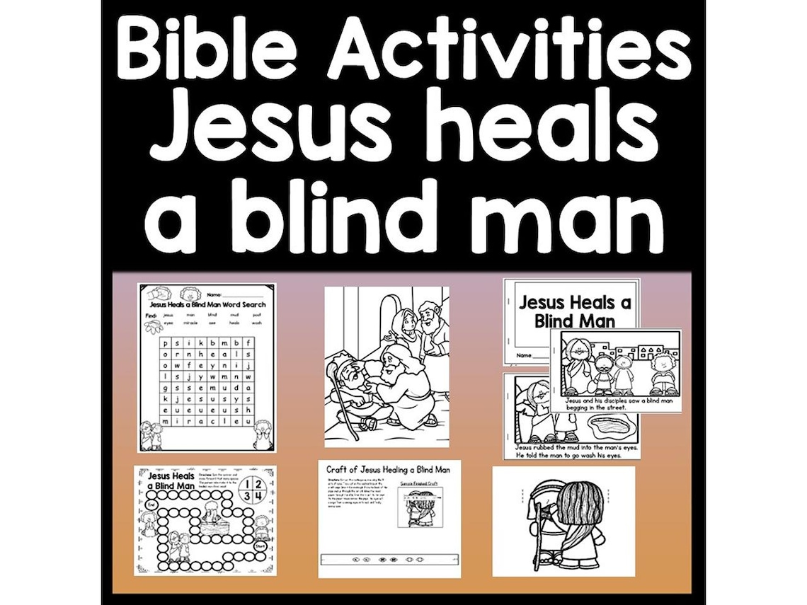 Jesus Heals a Blind Man Activities {craft, Coloring Page, Story Book ...