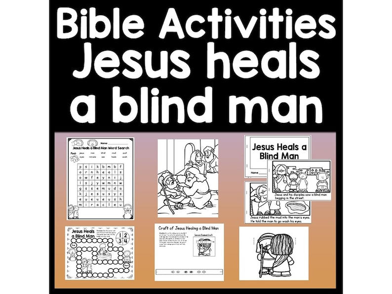 Jesus Heals a Blind Man Activities {craft, Coloring Page, Story Book ...