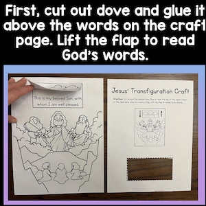 The Transfiguration of Jesus Craft {color and B/W} Sunday School Lesson ...