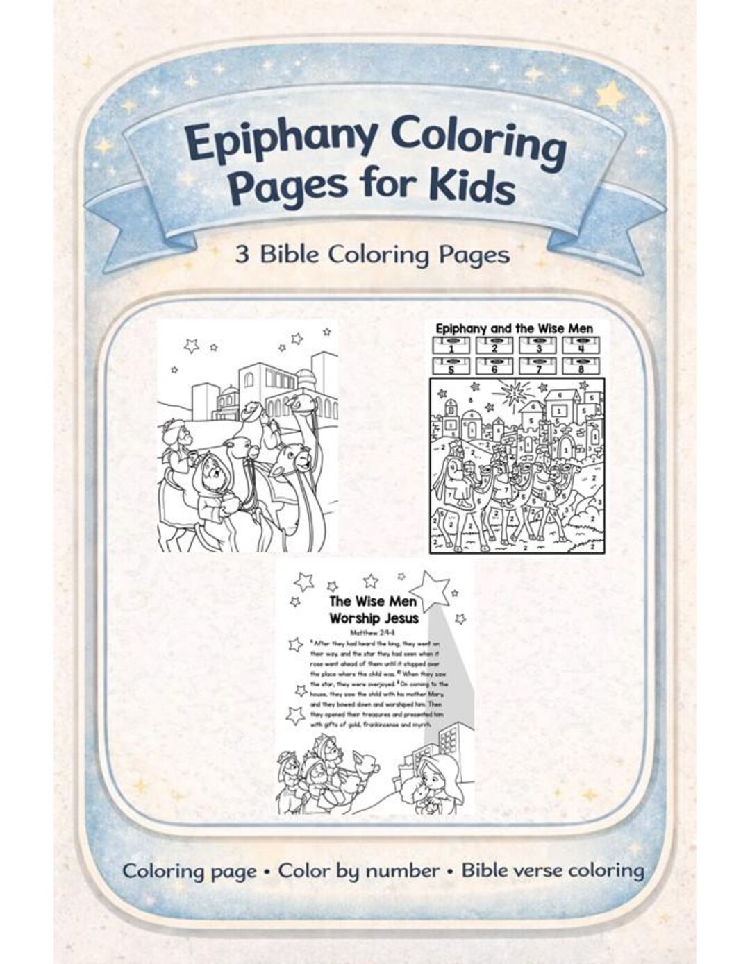 Epiphany Coloring Pages | Wise Men Visit Jesus | Bible Verse Coloring ...