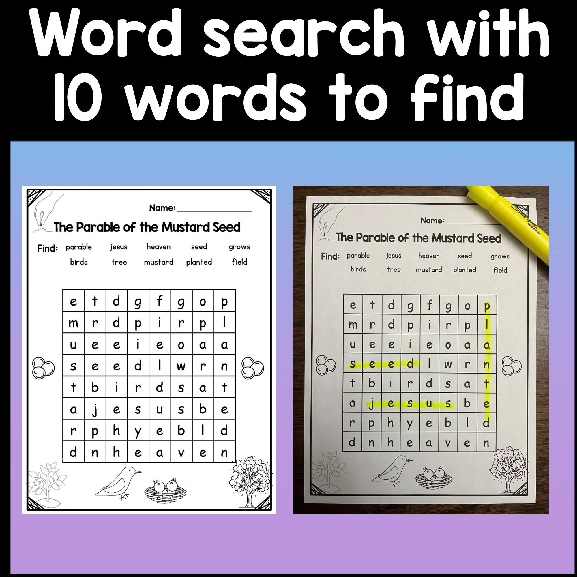 The Parable of the Mustard Seed Activities {craft, Coloring Page} Jesus ...