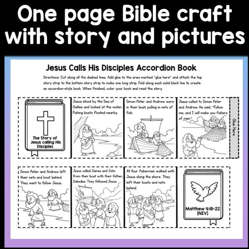Jesus Calls His Disciples Christian Bible Story Folding Book for Kids ...