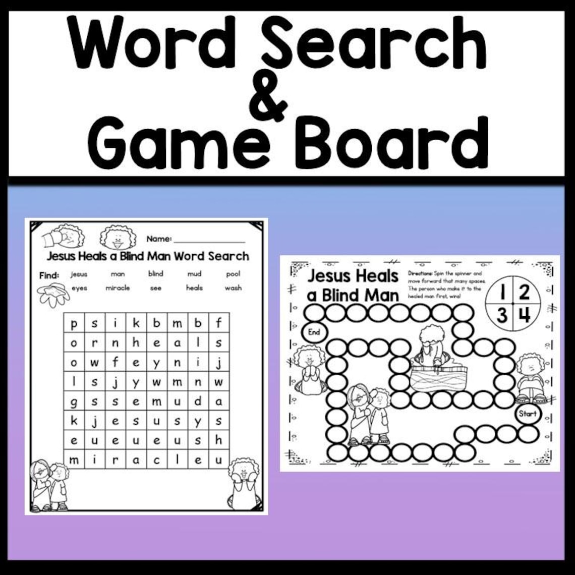 Jesus Heals a Blind Man Activities {craft, Coloring Page, Story Book ...