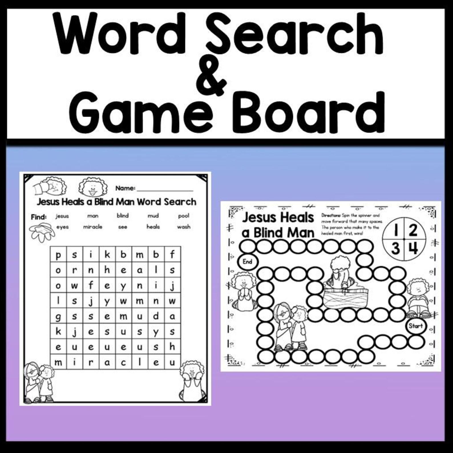 Jesus Heals a Blind Man Activities {craft, Coloring Page, Story Book ...