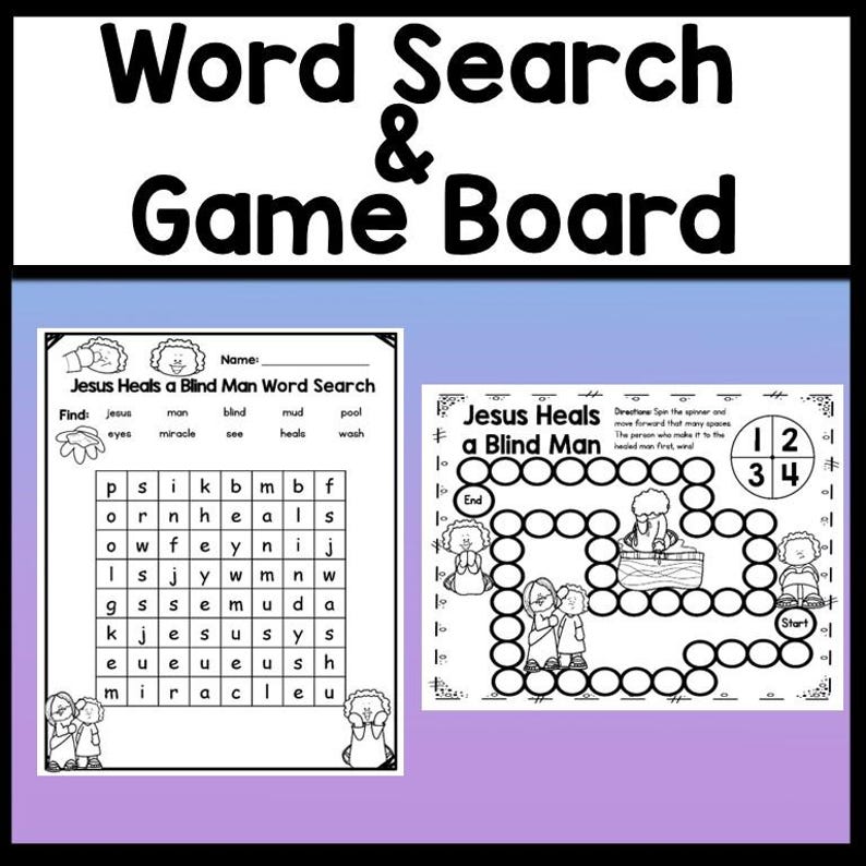 Jesus Heals a Blind Man Activities {craft, Coloring Page, Story Book ...