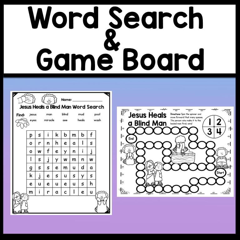 Jesus Heals a Blind Man Activities {craft, Coloring Page, Story Book ...