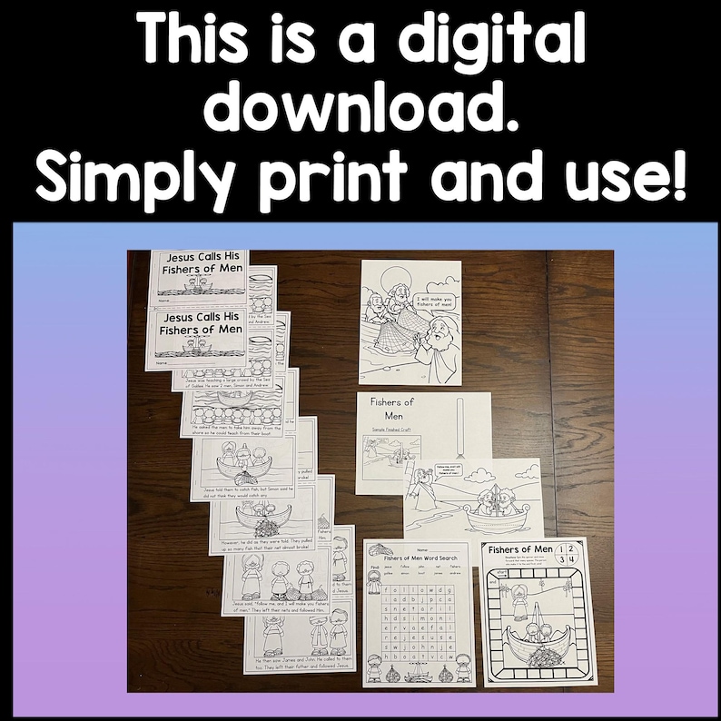 Jesus Calls His Fishers of Men Activities {craft, Coloring Page, Story ...