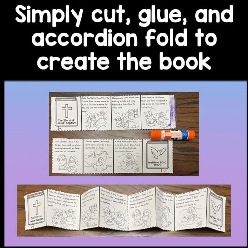 Baptism of Jesus Christian Bible Story Folding Book for Kids ...