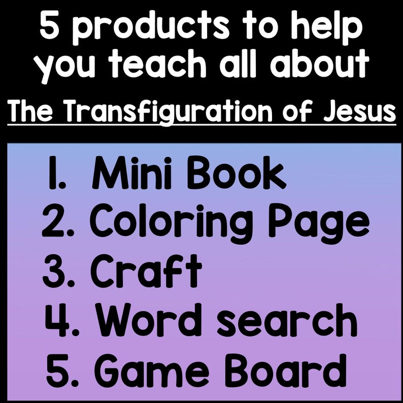 The Transfiguration of Jesus Sunday School Lesson {5 Activities!} the ...