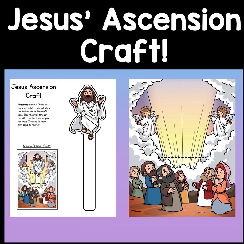Jesus Ascension Craft for Kids | Easy Easter Craft | Jesus Ascending ...
