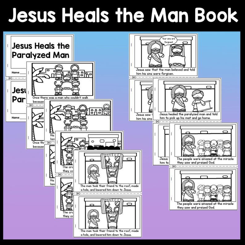 Jesus Heals the Paralyzed Man Activities {5 Activities Coloring Page ...