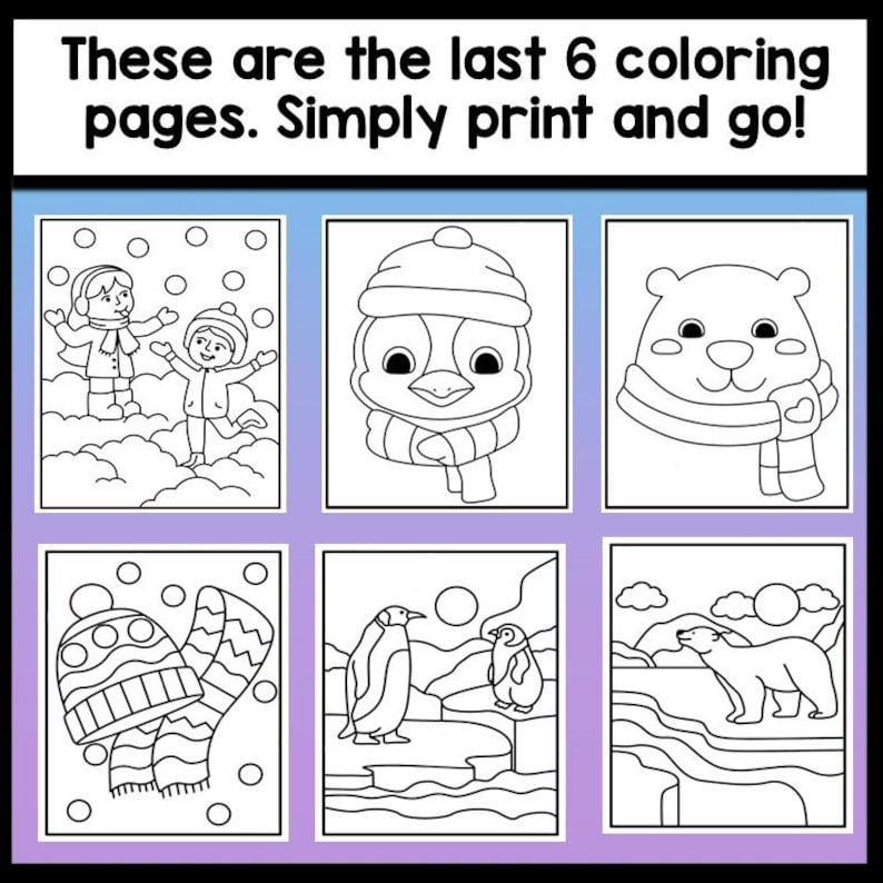 Winter Coloring Pages for Kids 18 Hand Drawn Sheets winter PDF ...