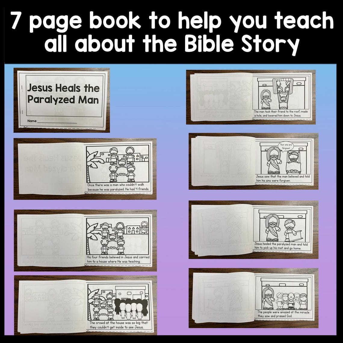 Jesus Heals the Paralyzed Man Activities {5 Activities Coloring Page ...