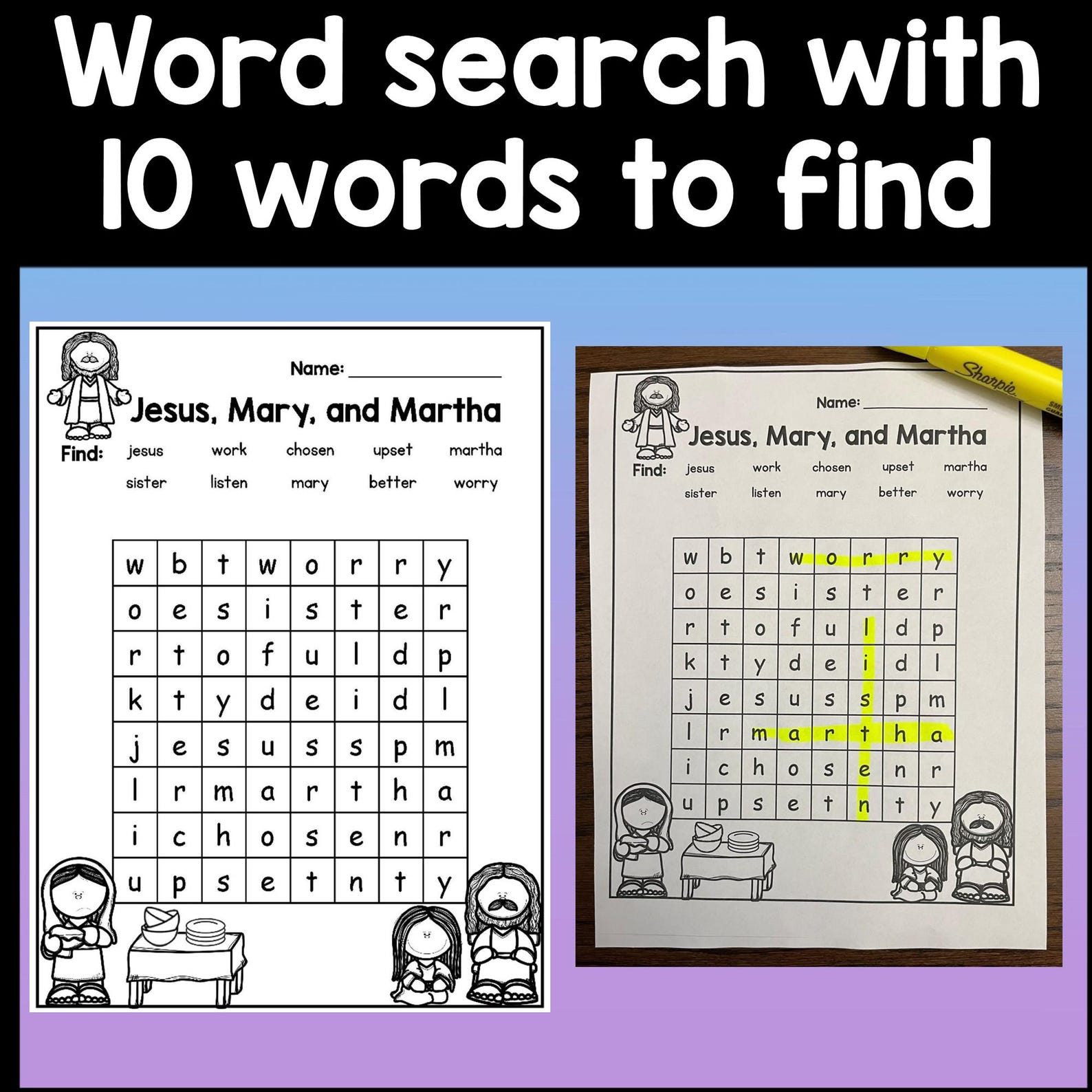 Mary and Martha With Jesus Activities {craft, Coloring Page!} Sunday ...