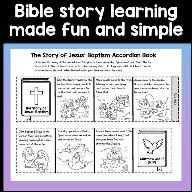 Baptism of Jesus Christian Bible Story Folding Book for Kids ...