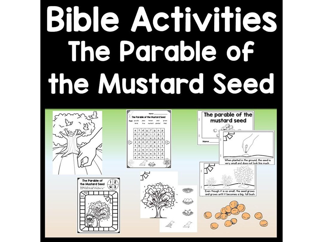 Bible Activities the Parable of the Mustard Seed Activity Book, 5 ...