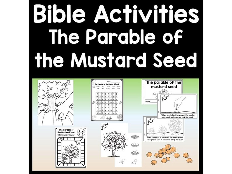 Bible Activities the Parable of the Mustard Seed Activity Book, 5 ...