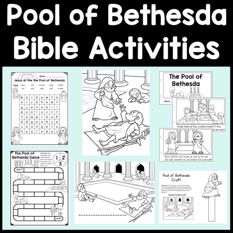Jesus and the Pool of Bethesda Activities {coloring Page, Craft, Story ...