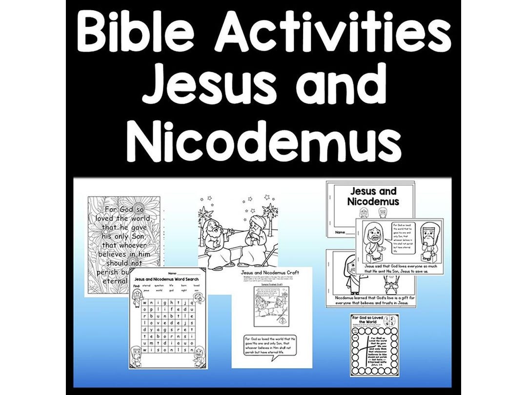 Jesus and Nicodemus Activities {craft, Coloring Page} | John 3:16 | for God so Loved the World ...