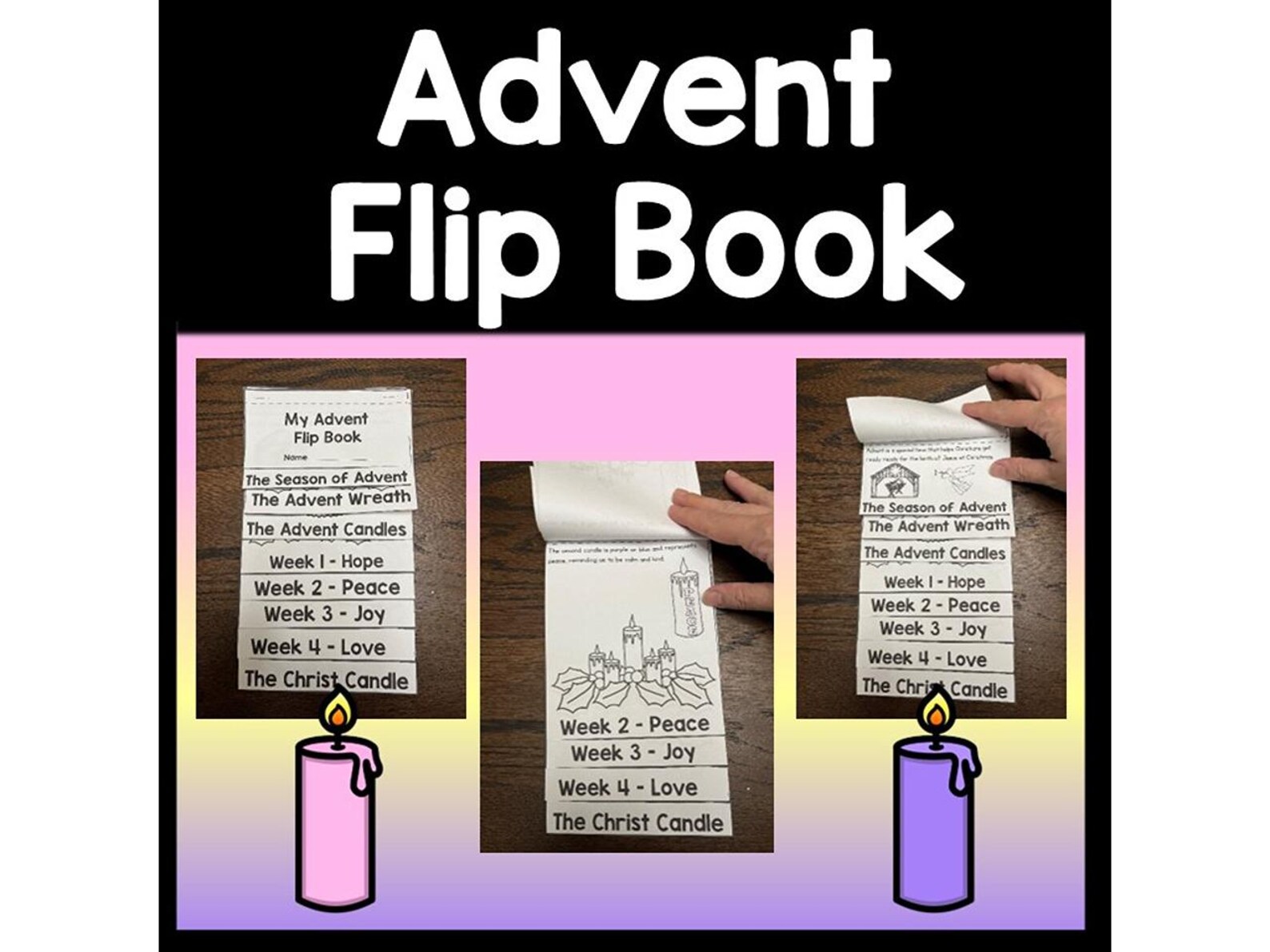 Advent Flip Book - 8 Pages! Easy Formatting and Assembly, Advent Craft ...
